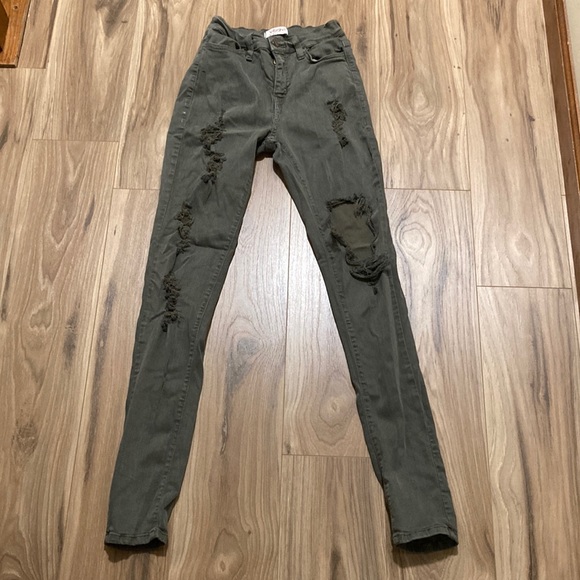 Vibrant M.I.U | Jeans | Ripped Green Skinny Jeans | Poshmark